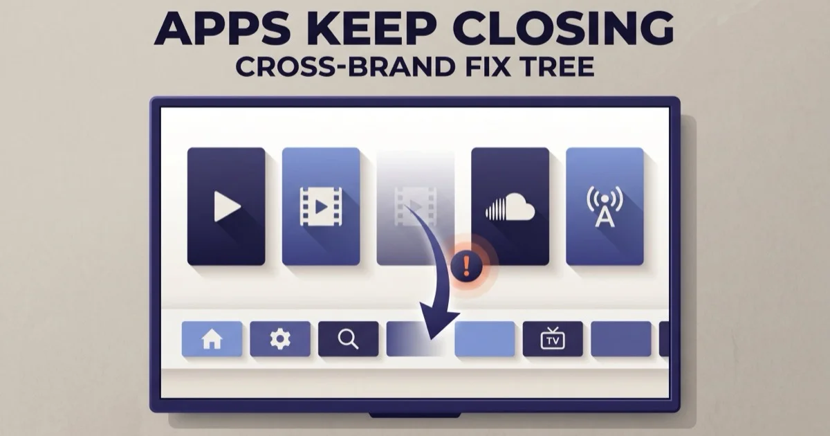 Apps Keep Closing on Smart TV: Cross-Brand Fix Tree