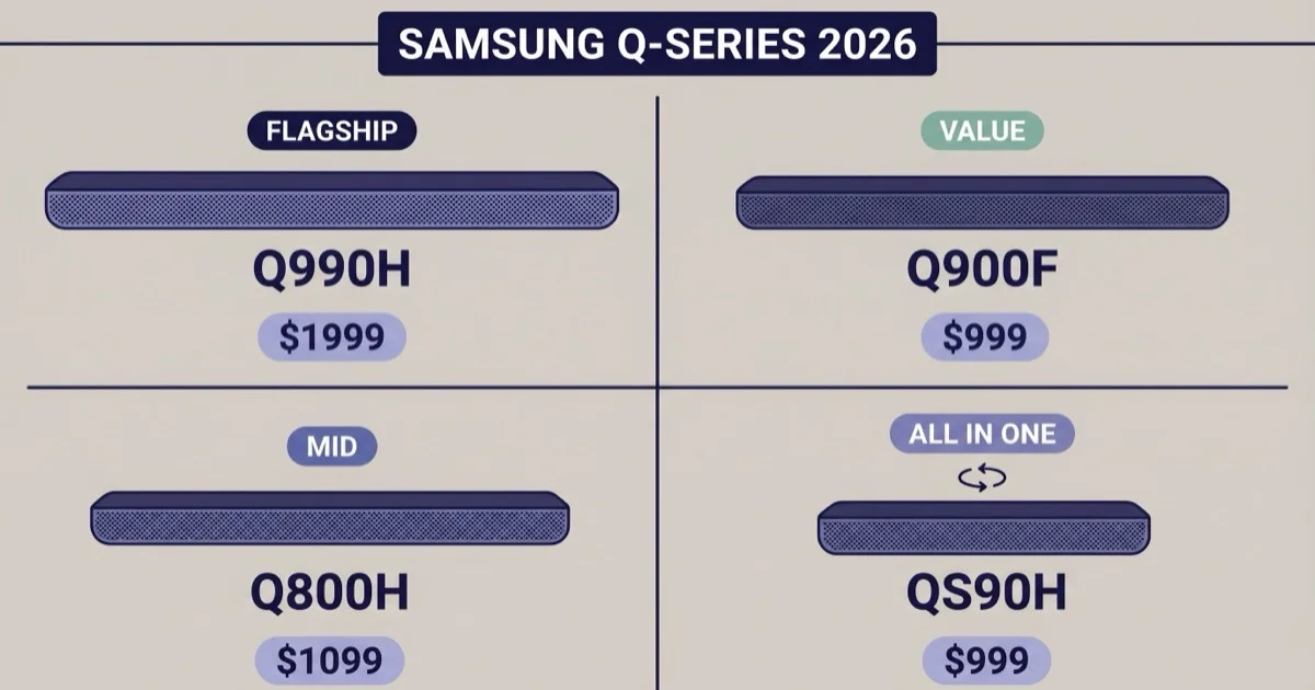 Samsung Q-Series 2026 Soundbar: Full Lineup Compare